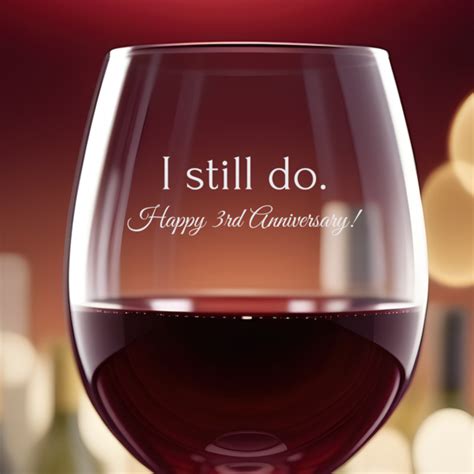Anniversary Stemless Wine Glass Groovy Girl Ts