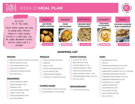 Weekly Meal Plan 23 The Recipe Critic Red Chiles
