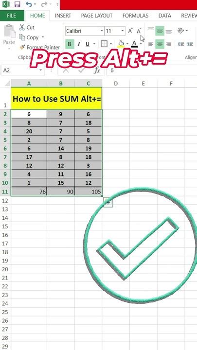How To Use Sum Through Shortcut Alt Shorts Ytshorts Excel