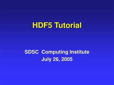 PPT HDF Tutorial PowerPoint Presentation Free Download ID
