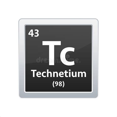 Technetium Symbol Chemical Element Of The Periodic Table Vector Stock