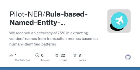 github pilot ner rule based named entity recognition we reached an accuracy of 75 in