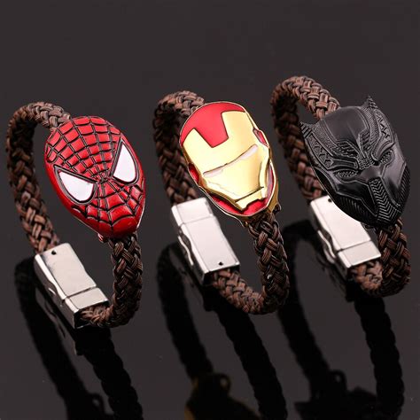 Superhero Avengers Bracelet Black Panther Iron Man Captain A Inspire