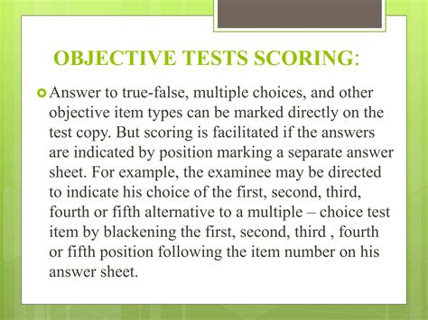 Objective Test Scoring And Essay Scoring Pptx