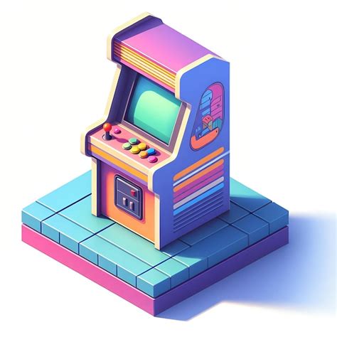 Cute 3d Style Vintage 80s Arcade Gaming Cabinet Premium Ai Generated