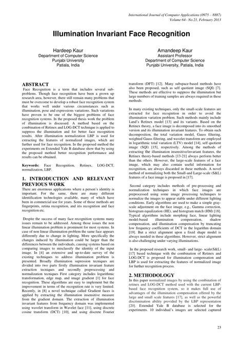 Pdf Illumination Invariant Face Recognition