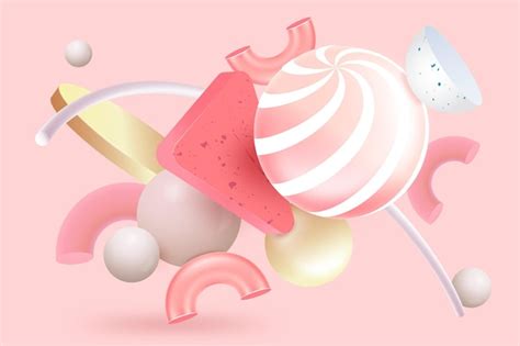 현실적인 3d 기하학적 배경 무료 벡터