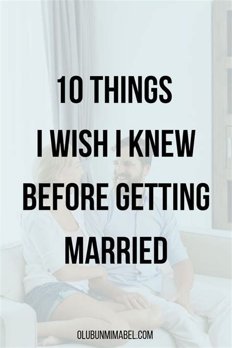 10 Things I Wish I Knew Before Getting Married Artofit