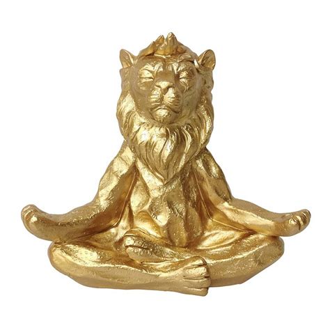 Resin 7 Yoga Lion Gold Sagebrook Home 15883 02