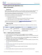 CyberOps Skills Assessment Exam Docx CCNA Cybersecurity Operations V Skills Assessment
