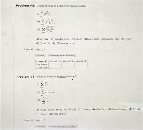 Solved Problem #5: Determine which of the following series | Chegg.com