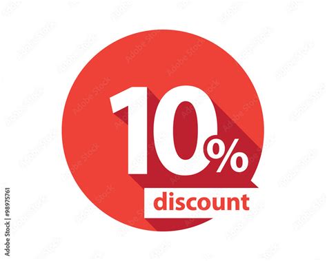 10 percent discount red circle Stock-Vektorgrafik | Adobe Stock