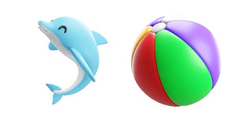 Cute Dolphin And Beach Ball 3d Cursor Sweezy Custom Cursors