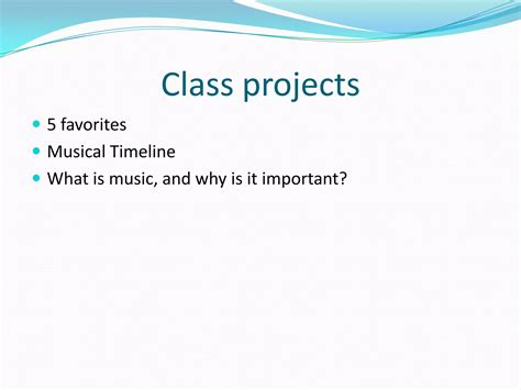 Class Intro And Project Outlines Pptx Music Entertainment