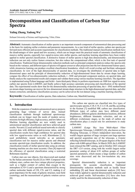 Pdf Decomposition And Classification Of Carbon Star Spectra