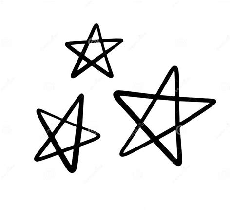 Scribble Stars Hand Drawn Doodle Shape Element Stock Vector