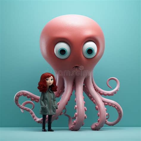 Psychological Depth In Characters A Girl And An Octopus Stock Illustration Illustration Of
