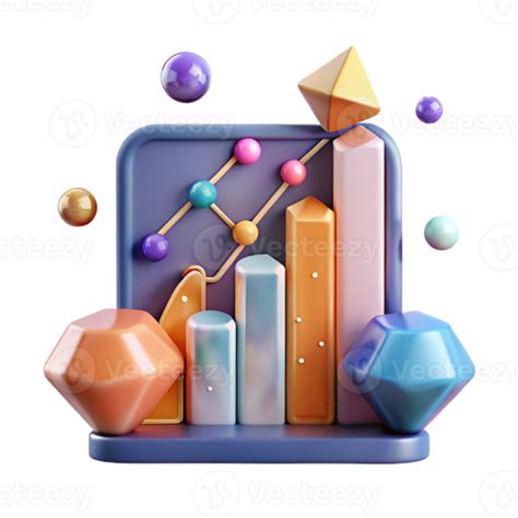 Elegant Modern Statistics Graph Isolated For Data Visualization