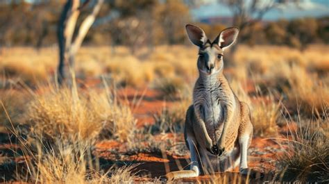 Wallaroo In Australian Outback Premium Ai Generated Image