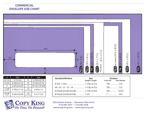 Commercial Envelope Size Chart Copy King Download Printable Pdf