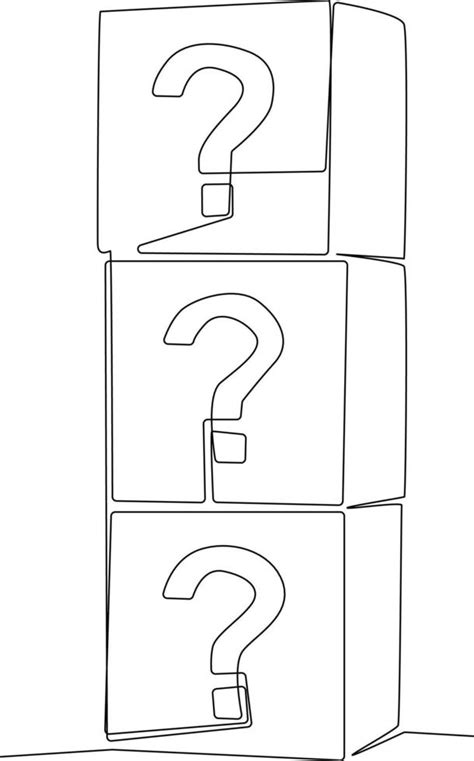 Continuous One Line Drawing Cubes With Question Mark Frequently Asked
