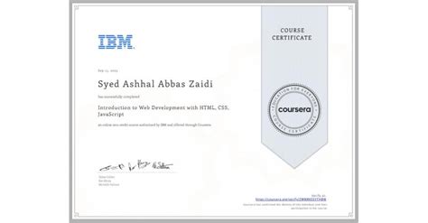 Syed Ashhal Abbas Zaidi On Linkedin Completion Certificate For