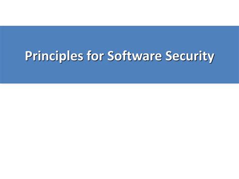 Principles For Secure Design And Software Security Pdf
