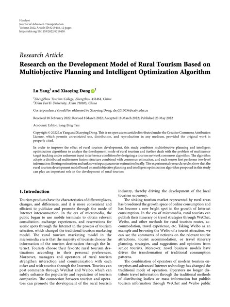 Pdf Research On The Development Model Of Rural Tourism Based On