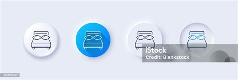 침대 베개 라인 아이콘입니다 밤 수면 휴식 표시 선 아이콘 벡터 3차원 형태에 대한 스톡 벡터 아트 및 기타 이미지 3차원