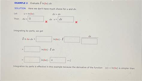 Solved Example 2 ﻿evaluate ∫﻿﻿ln6xdxsolution Here We Dont