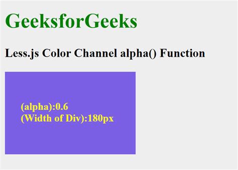 Less js 颜色通道 alpha 函数 码农参考