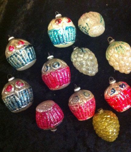 Antique Glass Tree Ornaments Boxed Set 11 Rare Occupied Japan Still In