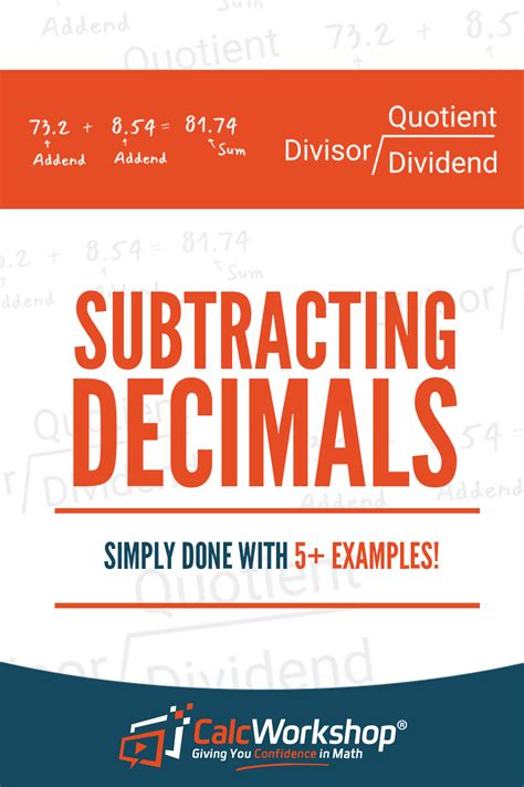 Subtracting Decimals Simply Done W 5 Examples