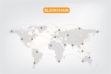 세계지도 배경에 디지털 돈을 암호화 통화 Blockchain 네트워크 기술을 추상화 합니다 벡터 일러스트 레이 션 0명에 대한