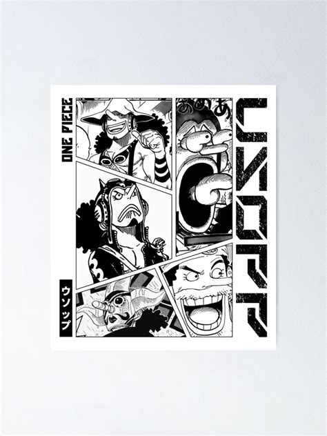 Usopp Manga Panel Black And White Version Poster For Sale By