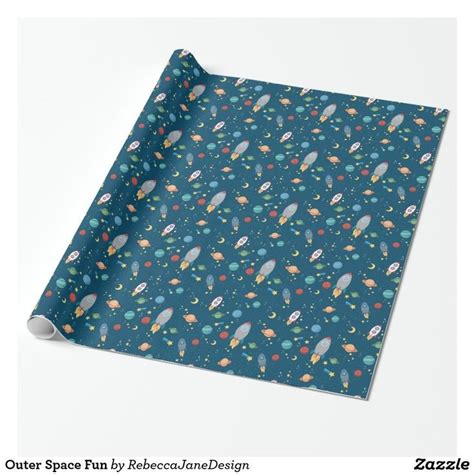 Outer Space Fun Wrapping Paper Zazzle