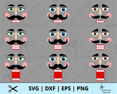 Nutcracker Faces Svg Png Cricut Cut Files Silhouette Etsy Ireland