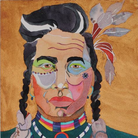 Original Native American Watercolor By Linda Lucy Lunde Lucky Star