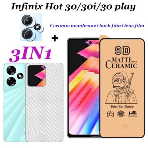 3 In 1 For Infinix Hot 30 Hot 30i Hot 30 Play Ceramic Tempered Glass Screen Protectors