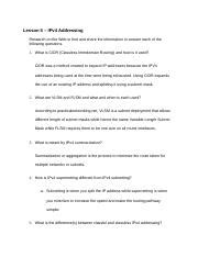 Lesson IPv Addressing Docx Lesson IPv Addressing Research On The Web To Find And