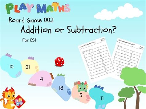 Ks1 Addition Subtraction Board Game With Worksheet Teaching Resources