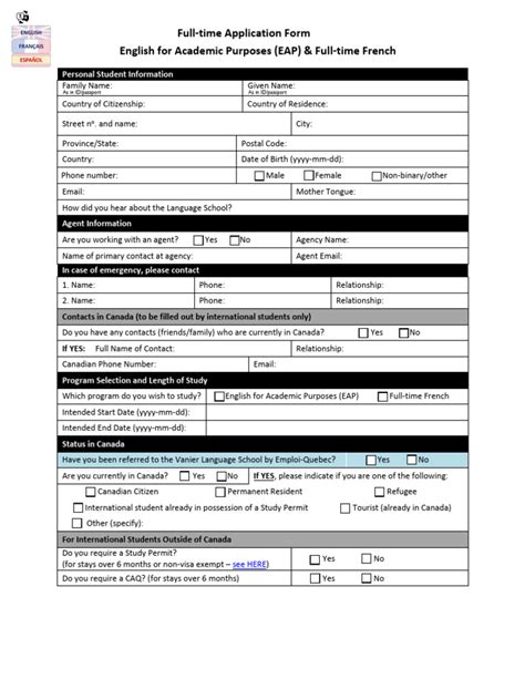 Full Time Application Form Su2023 Pdf