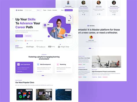 elearning landing page design by mimu akther on dribbble