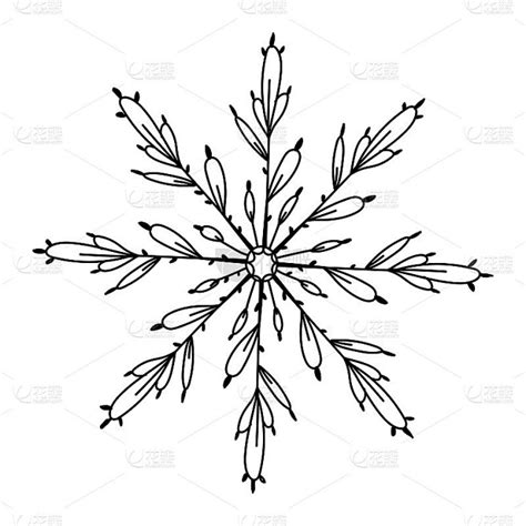 向量涂鸦雪花。冬天的元素，圣诞节的装饰。