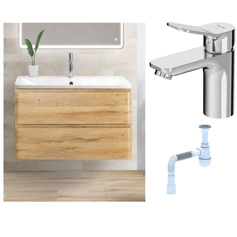 Комплект: Тумба с раковиной BelBagno Albano 90 rovere rustico ...