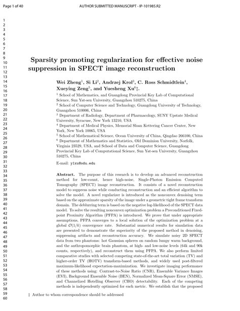 PDF Sparsity Promoting Regularization For Effective Noise Suppression