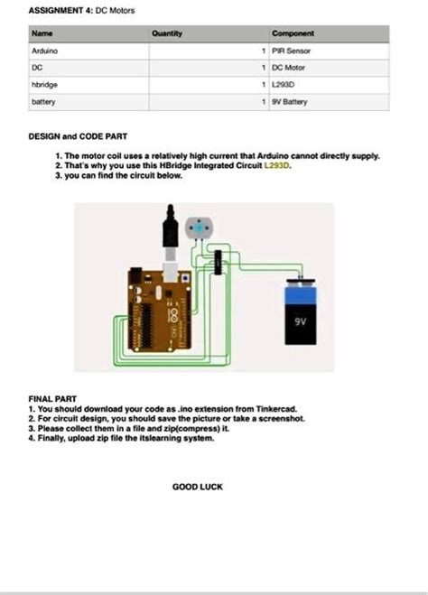 SOLVED Assignment 4 DC Motors Name Arduino Quantity PIR Sensor 1