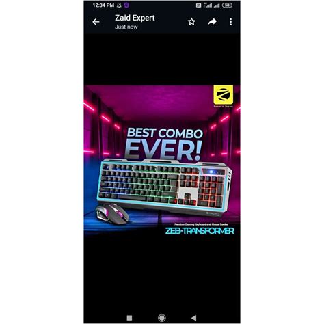 Zebronics Transformer Gaming Keyboard Mouse Combo Pragyaz