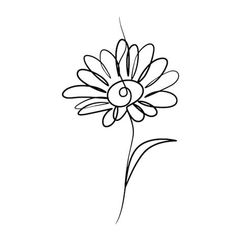 Premium Vector Continuous One Line Art Drawing Of Beauty Daisy Flower