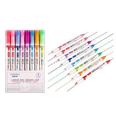 ERPMEL 8Pcs Curve Highlighter Pen Set Colored Curve Pens Consists Of